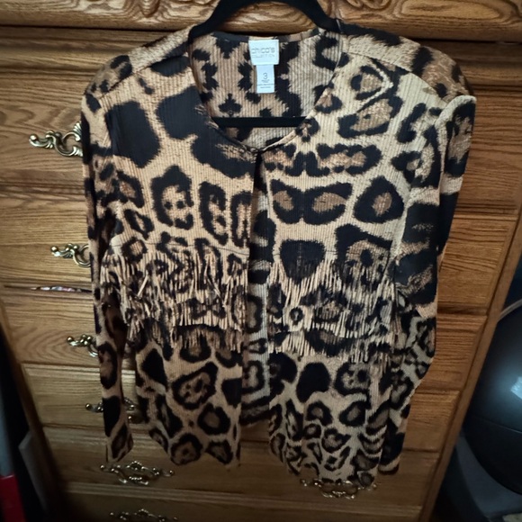 Chico's | Tops | Leopard Print Shrugblouse With Top Closure And Bodice ...